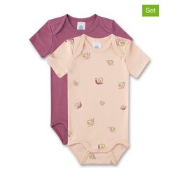 Sanetta 2er-Set: Bodys in Lila/ Beige - 45% | Gr&ouml;&szlig;e 80 | Baby-bodys