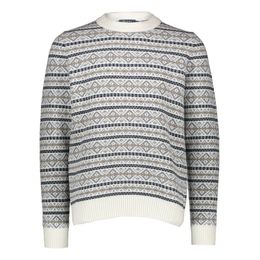 Maerz Muenchen Wollpullover in Beige/ Grau/ Creme - 58% | Gr&ouml;&szlig;e 56 | Herren-plussize