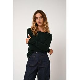 AUTHENTIC CASHMERE Kaschmir-Pullover "Ep&eacute;na" in Dunkelgr&uuml;n - 68% | Gr&ouml;&szlig;e S | Damen-pullover-cardigans