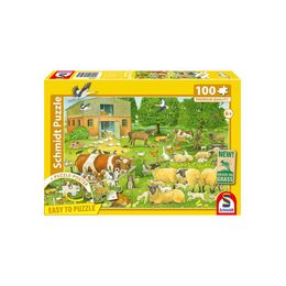 Schmidt Spiele 100tlg. Puzzle "Tierkinder auf dem Bauernhof" - ab 6 Jahren - 13% | Gesellschaftsspiele