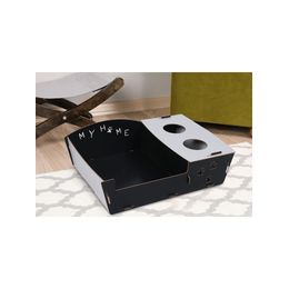 Paws&Whiskers Katzenbett mit Futterstation in Schwarz - (B)40 x (H)15 x (T)60 cm - 73% | Tierbedarf-katzen