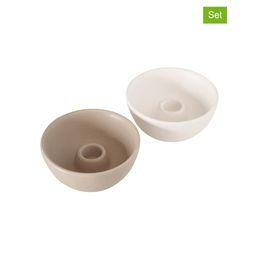 Boltze 2er-Set: Kerzenleuchter "Franyo" in Beige/ Creme - (H)5 cm - 46% | Kerzen-vasen