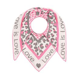Zwillingsherz Dreieckstuch "Love is Love" in Grau/ Rosa - (L)200 x (B)100 cm - 23% | Damen-schals-tuecher