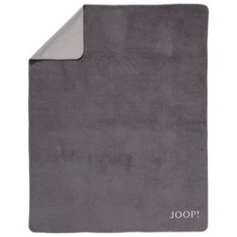 JOOP! Wohndecke Uni Doubleface, Graphit, Hellgrau, Textil, Uni, 150x200 cm, Textiles Vertrauen - Oeko-Tex&reg;, Kettelrand, Double face, Wohntextilien, Decken, Kuscheldecken