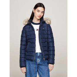 Tommy Jeans Curve Damen &raquo;TJW BASIC HOODED DOWN JACKET EXT&laquo; mit Kapuze in Gro&szlig;en Gr&ouml;&szlig;en, mit Kapuze blau XXXL(46)