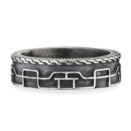 CAI Ca&iuml; Herren CA&Iuml; Fingerring &raquo;925/- Sterling Silber oxidiert Linien Japan&laquo;