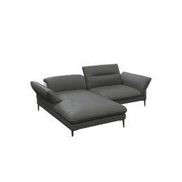 FLEXLUX &raquo;Salino, Funktionssofa mit Recamiere, Relaxsofa, Ecksofa&laquo; Sofa mit Arm- und Kopfteil-Verstellungen, Kaltschaum & Stahl-Wellen grau