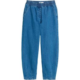 bonprix Damen bonprix Mom-Jeans Loose Fit, elastischer Bund, aus Baumwolle, Polyester und Elasthan blau 48, N-Gr