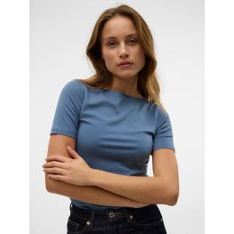 V&eacute;ro Moda Vero Moda Damen Kurzarmshirt &raquo;VMPANDA MODAL S/S TOP NOOS&laquo; blau M (38)