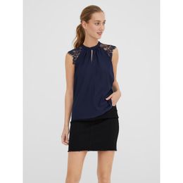 V&eacute;ro Moda Vero Moda Damen Spitzentop &raquo;VMMILLA SL LACE TEE&laquo; Materialmix, regular fit L