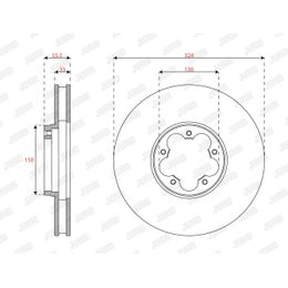 JURID Bremsscheibe 563740JC vorne rechts links bel&uuml;ftet 324mm f&uuml;r FORD 2199111 JK211125GA