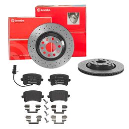 Brembo Bremsensatz-Hinterachse XTRA LINE / STANDARD SK8K0F98P7 Bremsensatz, Scheibenbremse hinten rechts links Gelocht/innenbel. 310mm f&uuml;r SKODA VW SE