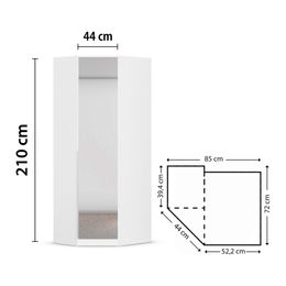 Tchibo - Eckschrank &raquo;Memphis&laquo; mit Spiegeln - 85x72x210cm - wei&szlig; - Holz / Holz