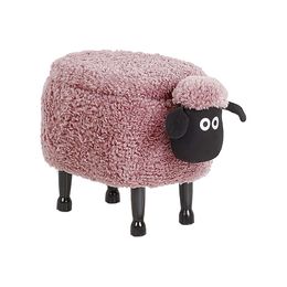 Beliani Tierhocker SHEEP in Rosa/Schwarz - (W) 55 x (H) 40 x (L) 35 cm | Gr.: onesize