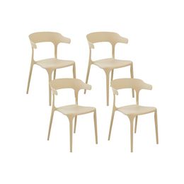 Beliani 4er-Set Esszimmerstuhl GUBBIO in Beige | Gr.: onesize