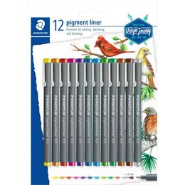 Staedtler Pigment liner 0,5mm farbig sortiert Packung mit 12 St&uuml;ck Blister | Gr.: onesize