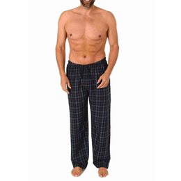 Normann Flanell Schlafanzug Pyjama Hose lang Karo Baumwolle - 70792 in schwarz | Gr.: 54