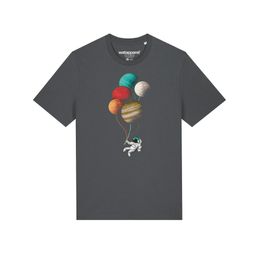 wat? Apparel T-Shirt Balloon Spaceman in Grau | Gr.: 50
