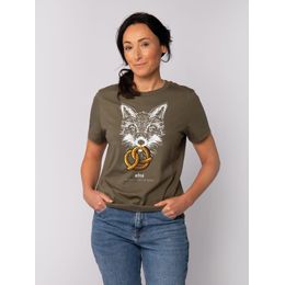 wat? Apparel T-Shirt [#afts] Fuchs in Khaki | Gr.: 38
