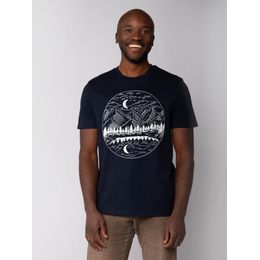 wat? Apparel T-Shirt Mountains by night in Dunkelblau | Gr.: 50