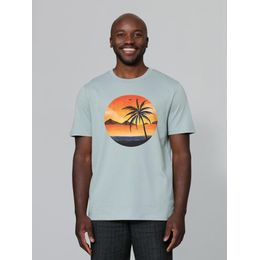 wat? Apparel T-Shirt Sunset on palm beach in Aloe | Gr.: 46