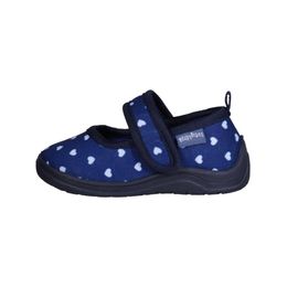 Playshoes Kinder Hausschuh "Hausschuh Herzchen" in Blau | Gr.: 28/29