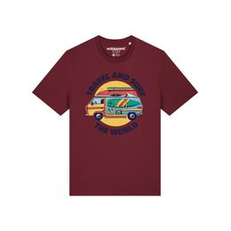 wat? Apparel T-Shirt Travel and surf in Weinrot | Gr.: 56