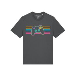 wat? Apparel T-Shirt Retro Joystick in Grau | Gr.: 52