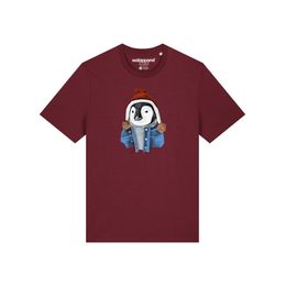 wat? Apparel T-Shirt Pinguin in Weinrot | Gr.: 54