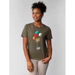 wat? Apparel T-Shirt Balloon Spaceman in Khaki | Gr.: 44