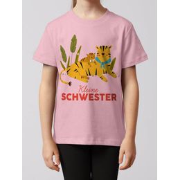wat? Apparel T-Shirt Tiger Kleine Schwester in Rosa | Gr.: 98/104