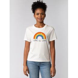 wat? Apparel T-Shirt Love is Love in Off White | Gr.: 38