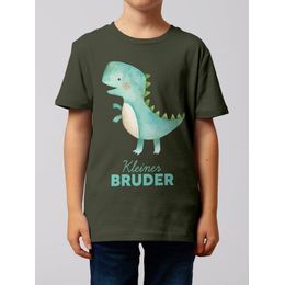 wat? Apparel T-Shirt Dinosaurier 03 Kleiner Bruder in Khaki | Gr.: 122/128