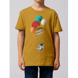 wat? Apparel T-Shirt Balloon Spaceman in Ocker | Gr.: 110/116