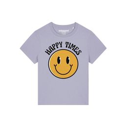 wat? Apparel T-Shirt Happy times smiley emoji in Lavender | Gr.: 42