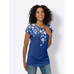 Sieh an! Longshirt in royalblau-wei&szlig; | Gr.: 52