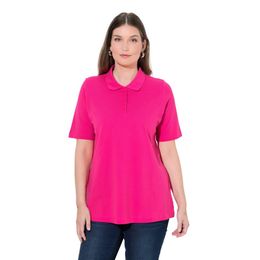 Ulla Popken Poloshirt in magentapink | Gr.: 62/64