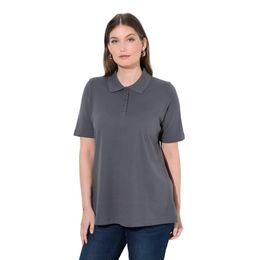 Ulla Popken Poloshirt in graphitgrau | Gr.: 58-60