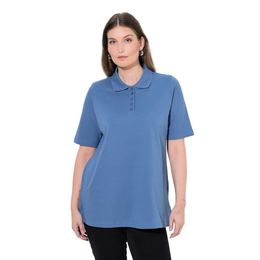 Ulla Popken Poloshirt in denimblau | Gr.: 42-44