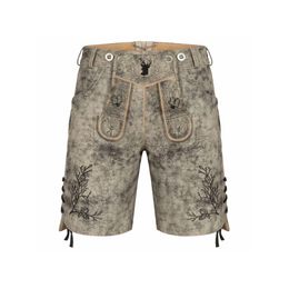 PAULGOS Lederhose Kurz Echtleder HK3 ANTIK in Mitternachtsgrau | Gr.: 46