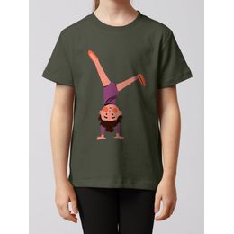 wat? Apparel T-Shirt Turnen in Khaki | Gr.: 152-164