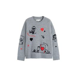 Chinti & Parker Sweater 'Autumn Peanuts '25 Charlie Poker Pals' female Grey size XL
