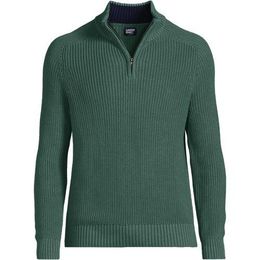 LANDS' END Pullover DRIFTER mit Rei&szlig;verschluss, Herren,  Gr&uuml;n, by Lands' End