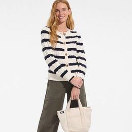 LANDS' END Zopfmuster-Cardigan DRIFTER mit Ballon&auml;rmeln, Damen,  Blau, Baumwolle, by Lands' End