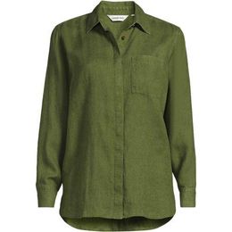 LANDS' END Premium Reinleinen-Bluse, Damen,  Gr&uuml;n, Leinen, by Lands' End