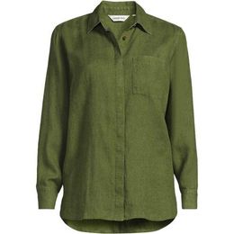 LANDS' END Bluse aus reinem Leinen, Damen,  Gr&uuml;n, Leinen, by Lands' End
