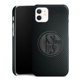DeinDesign iPhone 12 mini Handy Premium Case Smartphone Handyh&uuml;lle Schutzh&uuml;lle gl&auml;nzend Fc Schalke 04 Metallic Look Carbon Premium Case