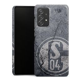 DeinDesign Galaxy A52s 5G Handy Premium Case Smartphone Handyh&uuml;lle Schutzh&uuml;lle gl&auml;nzend Concrete Fc Schalke 04 Merchandise Premium Case