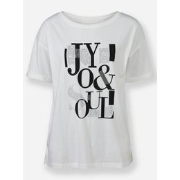 Heine Witt Damen Print-Shirt mit Pailletten, ecru, Gr&ouml;&szlig;e 36