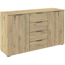 OTTO home "Sideboard Schubladenkommode AGORDO mit Dekor- oder Hochglanzfront" in zwei Griff-Farben, Breite 120 cm, vier gro&szlig;e Schubladen, mit insgesamt 4 Einlegeb&ouml;den MADE IN GERMANY